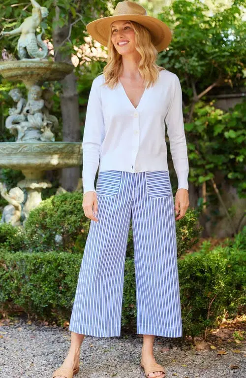 Karen Kane Stripe Crop Wide Leg Pants