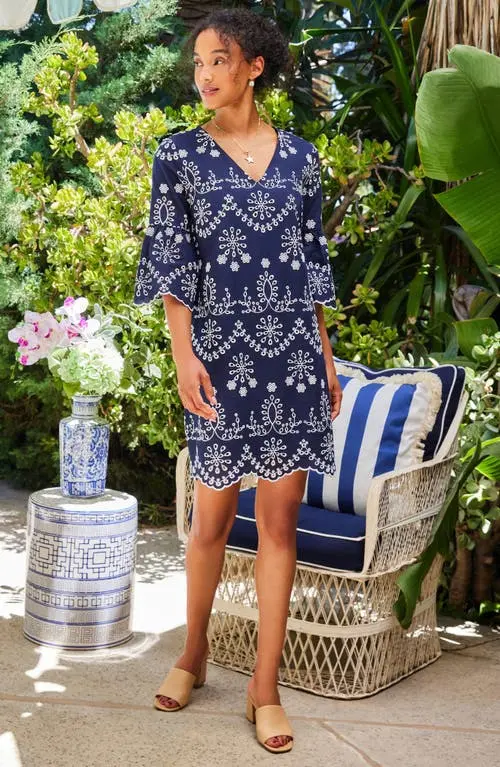 Karen Kane Eyelet Embroidery Shift Dress