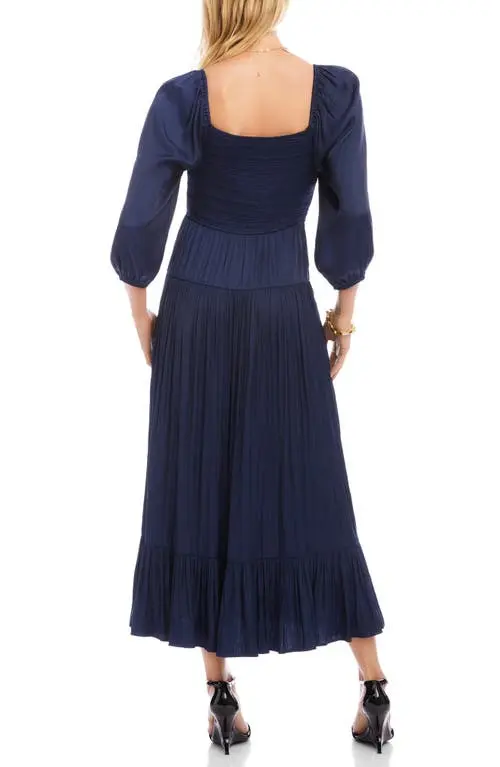Karen Kane Smocked Balloon Sleeve Maxi Dress