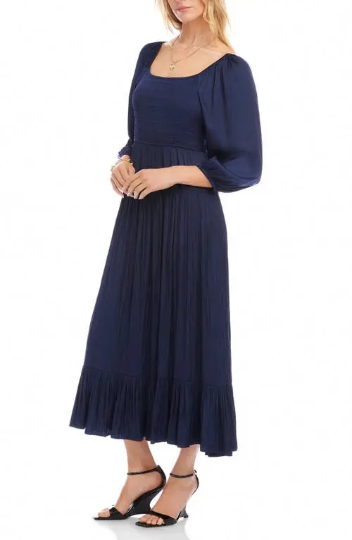Karen Kane Smocked Balloon Sleeve Maxi Dress