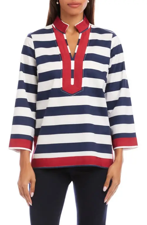 Karen Kane Striped Tunic - Navy