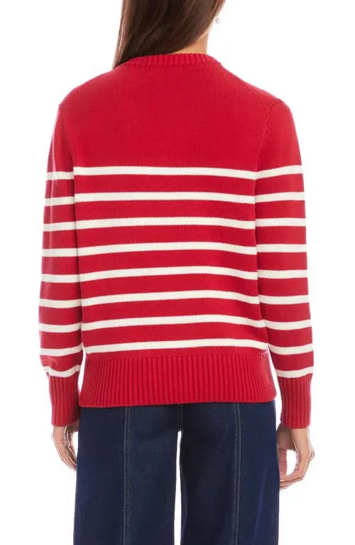 Karen Kane Stripe V-neck Sweater