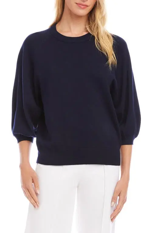 Karen Kane Puff Sleeve Sweater - Navy