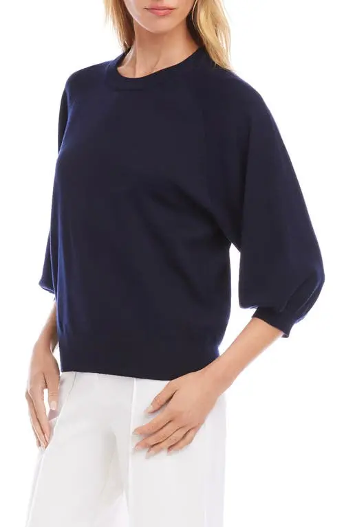 Karen Kane Puff Sleeve Sweater - Navy
