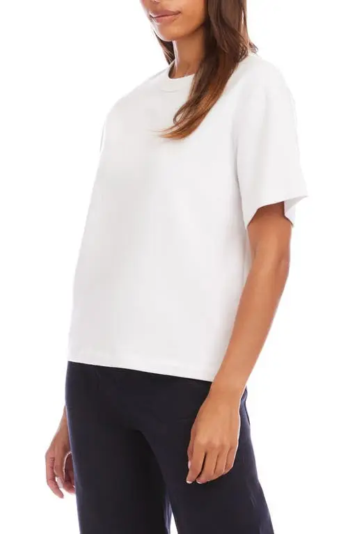Karen Kane French Terry Relaxed T-shirt - White