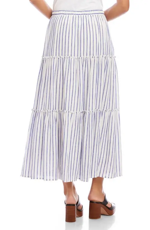 Karen Kane Tiered Stripe Midi Skirt