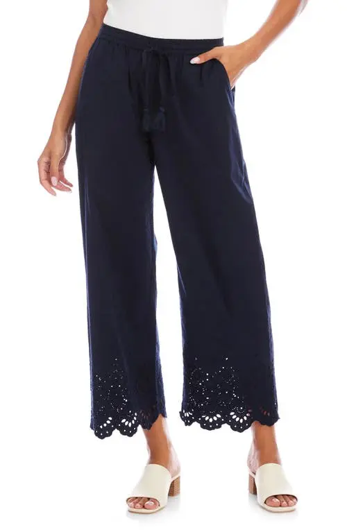 Karen Kane Scallop Edge Ankle Pants - Navy