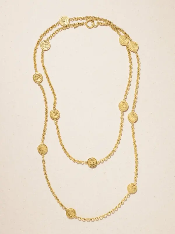 SUSAN CAPLAN Chanel Plated Medallion Necklace - Gold
