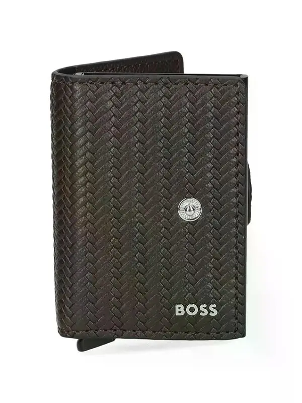 BOSS Woven Leather Cardholder