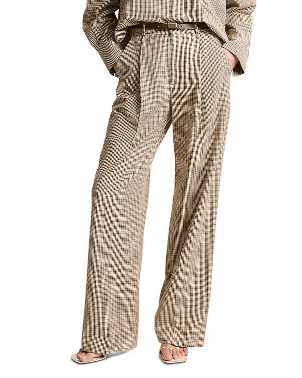 Vince Camille Mid Rise Wide Leg Pants - Light Wheat