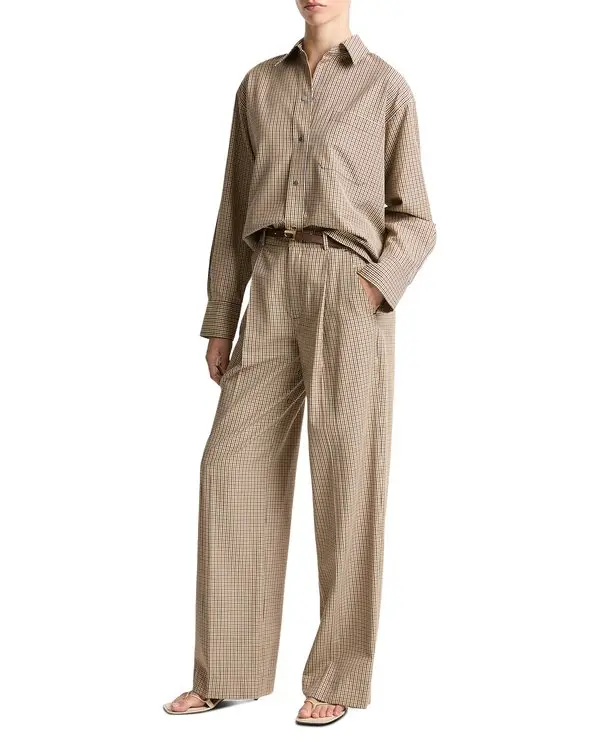Vince Camille Mid Rise Wide Leg Pants - Light Wheat