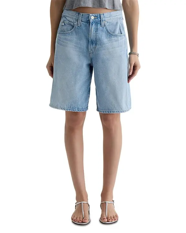 Ag Hattie High-rise Bermuda Denim Shorts