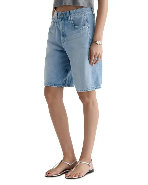 Ag Hattie High-rise Bermuda Denim Shorts