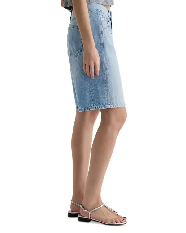 Ag Hattie High-rise Bermuda Denim Shorts