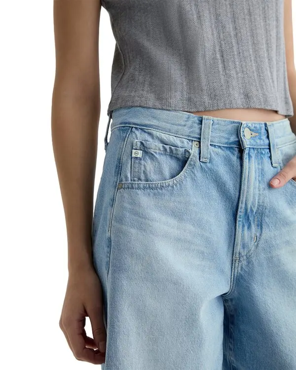 Ag Hattie High-rise Bermuda Denim Shorts