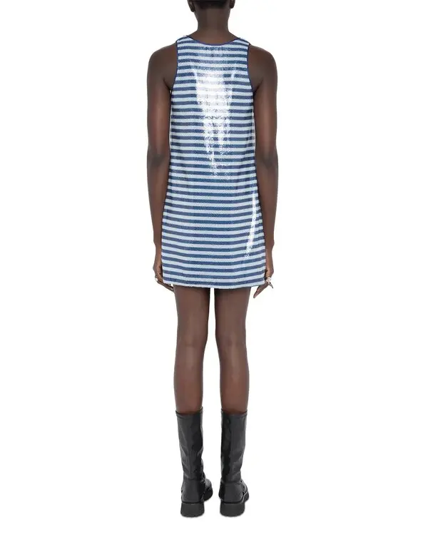 Zadig&Voltaire Rasha Sequin Stripe Dress - Sky