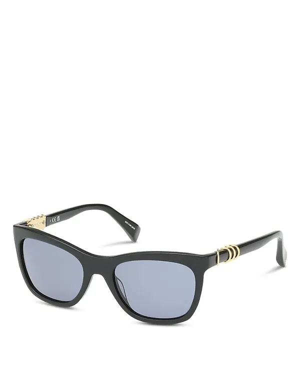 Rag & Bone Square Sunglasses, 53mm - Shiny Black/blue