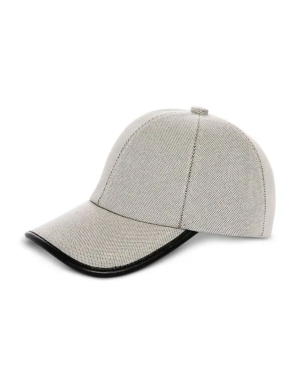 Vince Leather Trim Baseball Cap - Black