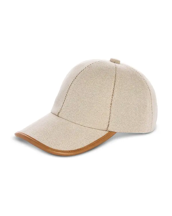 Vince Leather Trim Baseball Cap - Soft Gold