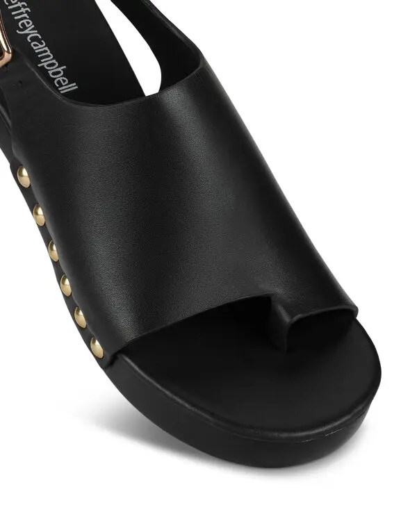 Jeffrey Campbell Pipper Wood Platform Sandals - Black