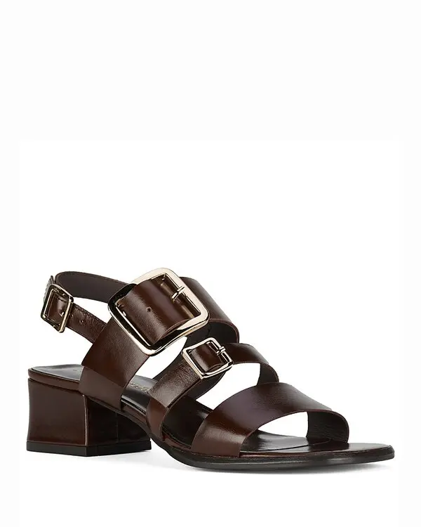 Jeffrey Campbell Righteous Buckled Block Heel Sandals - Brown