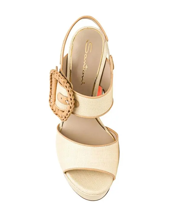 Santoni Leather High-heel Sandal - Light Beige