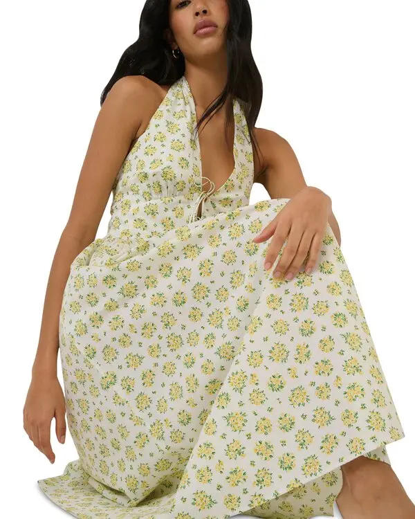 NOBODY'S CHILD Halterneck Midi Dress
