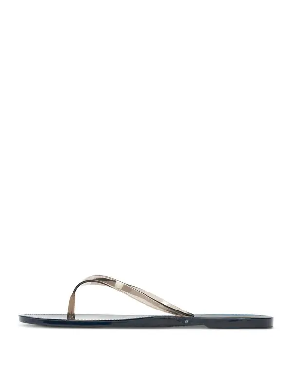 BLACK SUEDE STUDIO Crystal Jelly Flip Flops - Navy