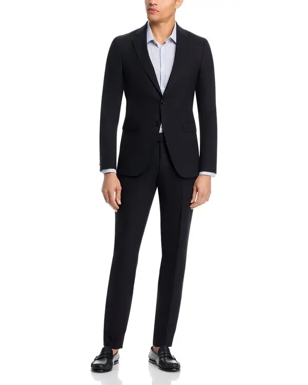 BOSS Wenten Textured Performance Wool Extra Slim Fit Suit Pants - Black