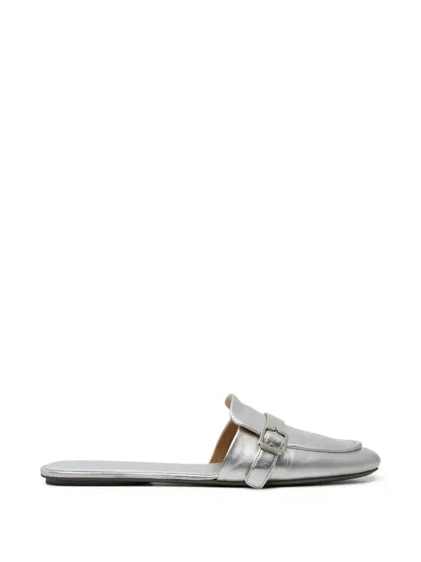 Marsèll Buckle-strap Metallic Mules - Silver