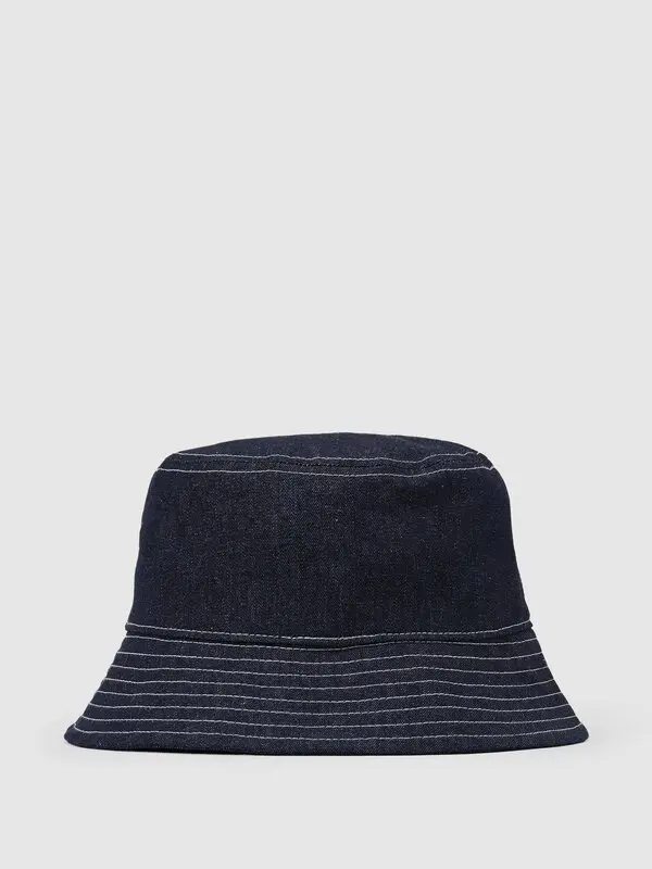 REISS Sulby Denim Bucket Hat