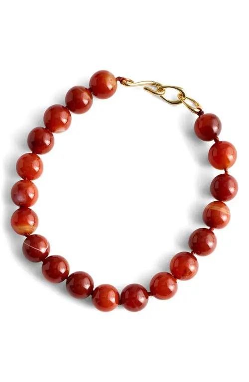 Madewell Semiprecious Stone Beaded Choker Necklace - Cherry
