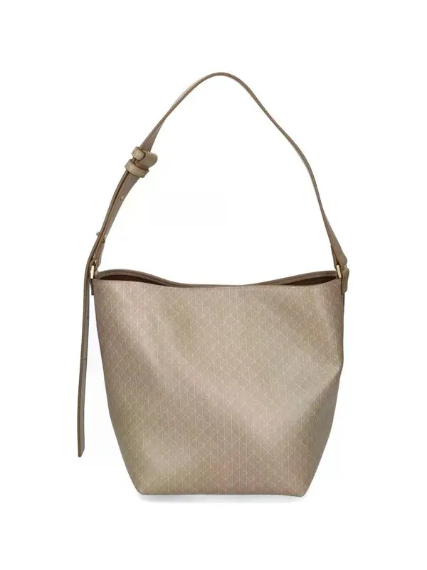 Calvin Klein Patterned Shoulder Bag With Attached Wallet - Neutrals