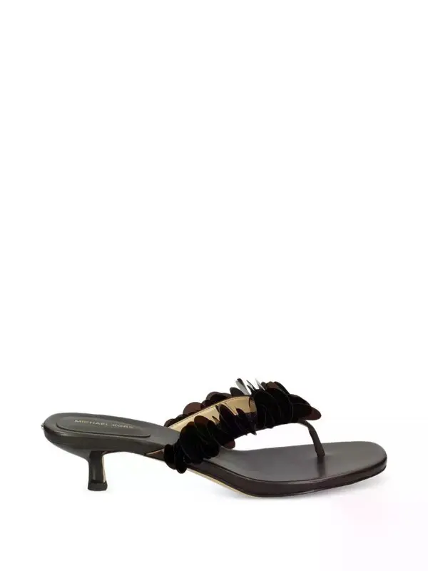 Michael Kors Loretta Embellished Thong Sandals - Brown