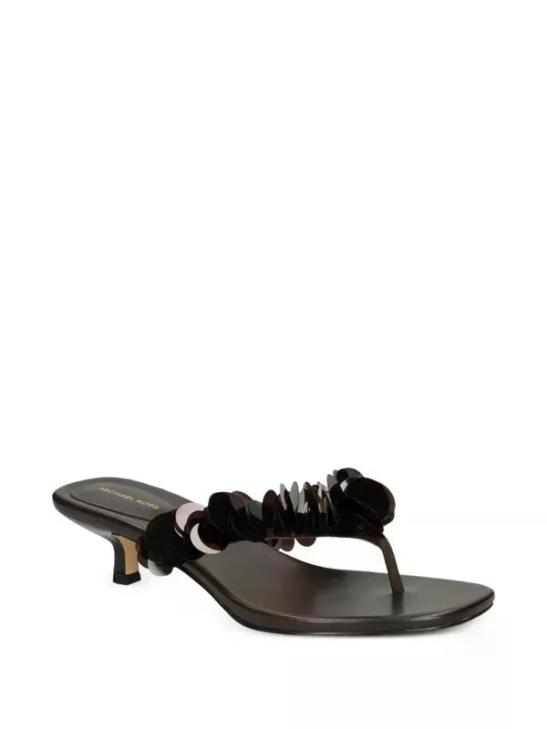 Michael Kors Loretta Embellished Thong Sandals - Brown