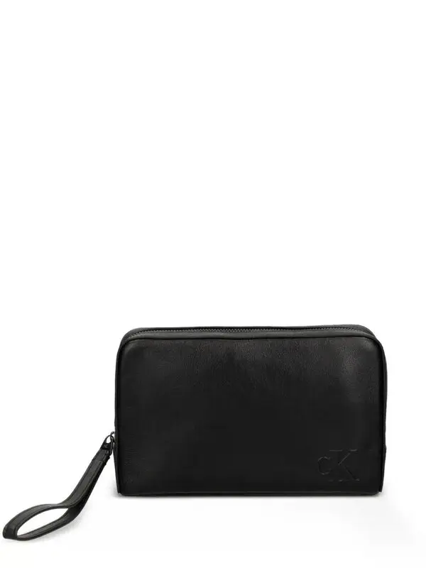 Calvin Klein Zip Pouch With Wrist Strap - Black
