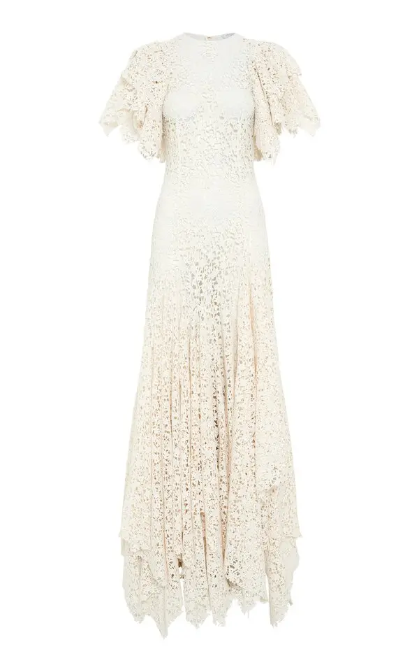 Gabriela Hearst Lulsy Lace Knit Cashmere Midi Dress - Ivory