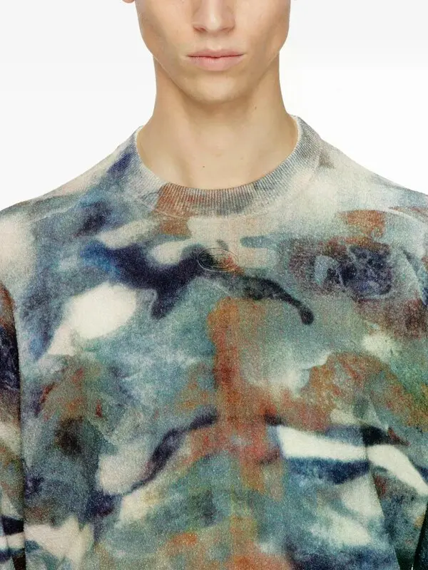 DIESEL® K-illum Printed Long-sleeve Sweater