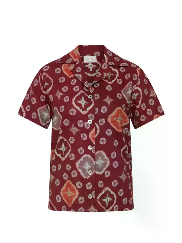 The Upside Patterned Short-sleeve Shirt - Brown