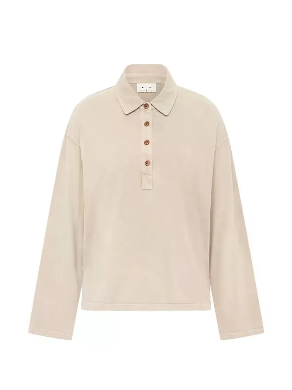 The Upside Soho Rhea Buttoned Polo Shirt - Neutrals