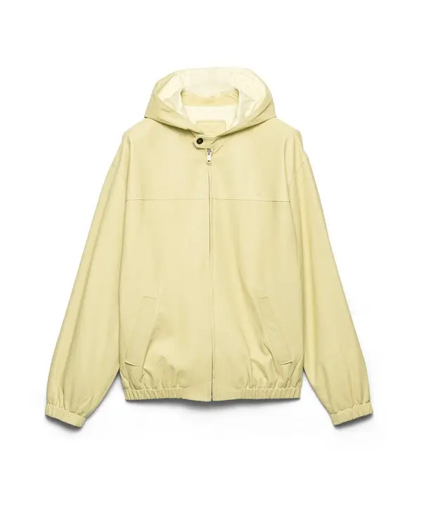 Prada Hooded Nappa Leather Jacket - Yellow
