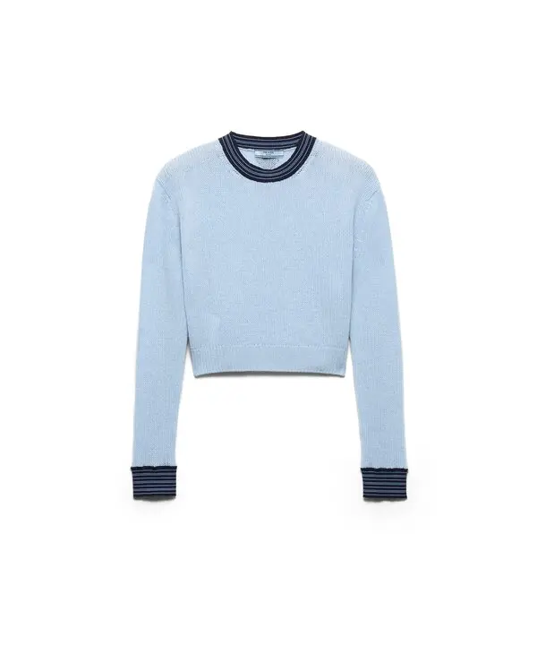 Prada Cashmere Crew-neck Sweater - Light Blue