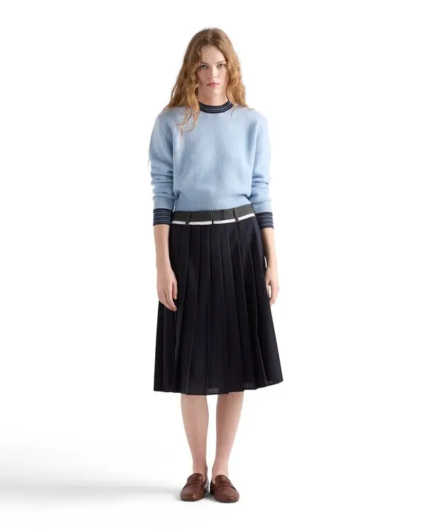 Prada Cashmere Crew-neck Sweater - Light Blue