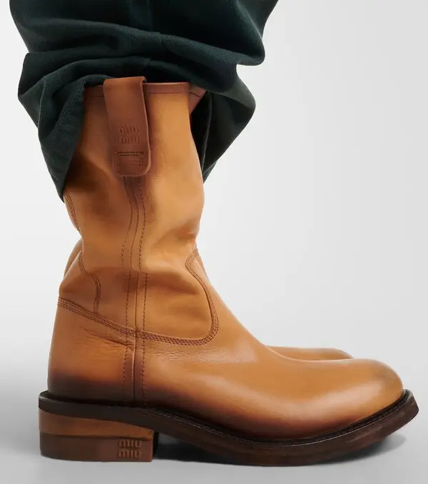 Miu Miu Leather Ankle Boots