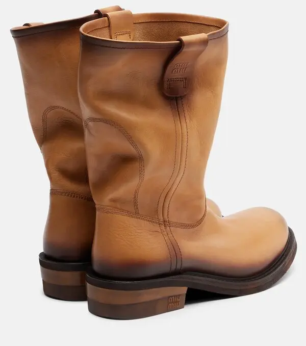 Miu Miu Leather Ankle Boots
