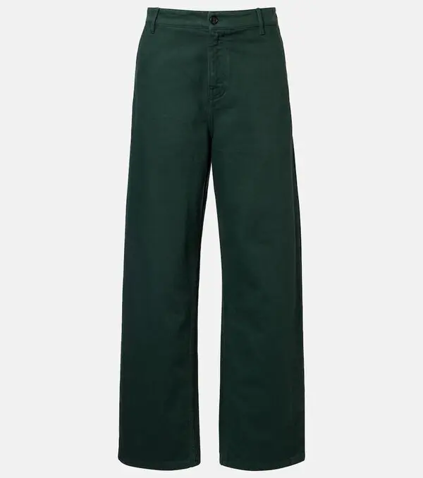 Miu Miu Cotton Gabardine Straight-leg Trousers