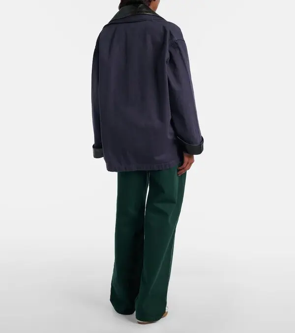 Miu Miu Cotton Gabardine Straight-leg Trousers