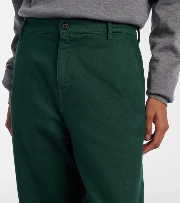 Miu Miu Cotton Gabardine Straight-leg Trousers