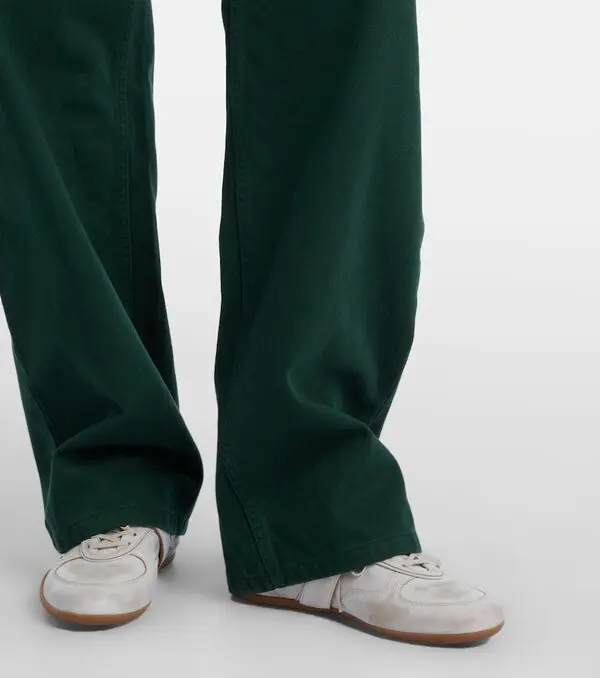 Miu Miu Cotton Gabardine Straight-leg Trousers