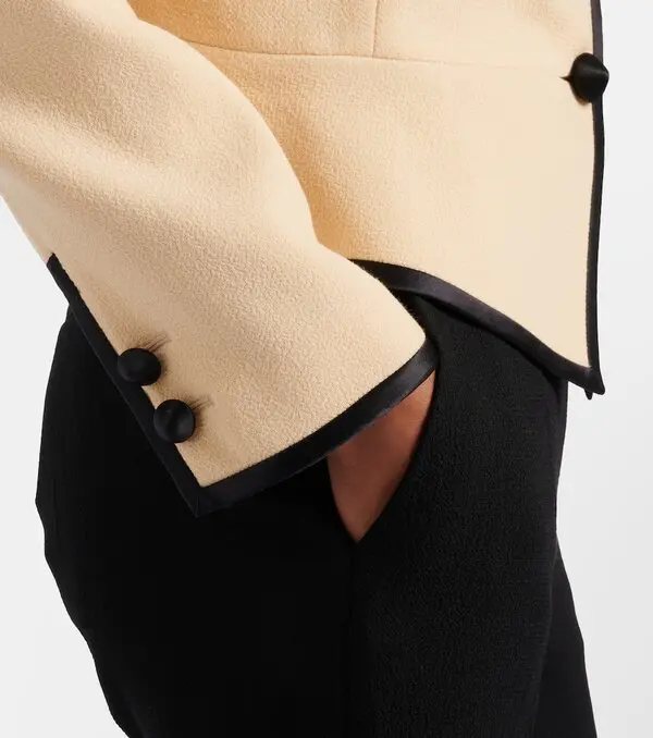 Valentino Garavani Bow-detail Virgin Wool Crêpe Jacket - Beige